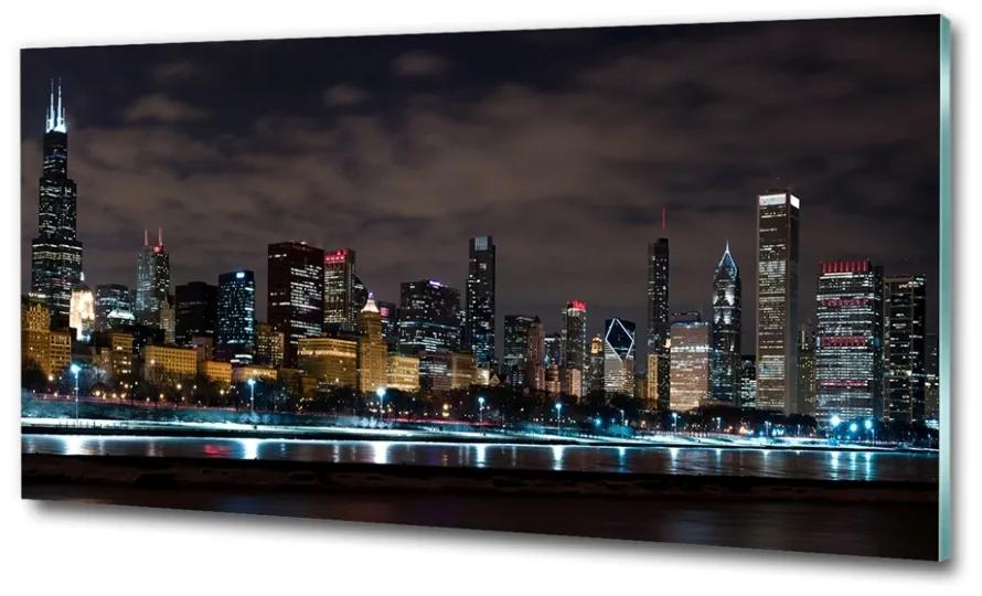 Wallmuralia Fotoobraz na skle Noční Chicago 100x50