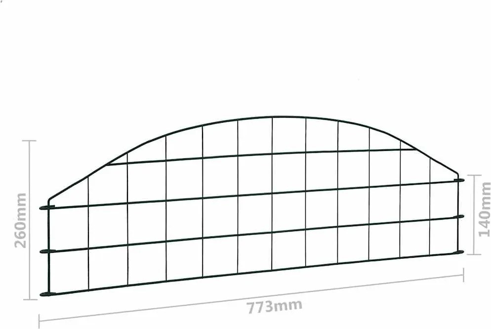 Obloukový zahradní plot 77,3 x 26 cm zelený 146101