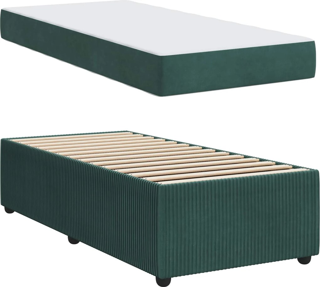 Rám postele Tmavě zelená 80 x 200 cm textil 3398324