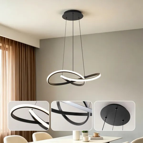 Brilagi - LED Stmívat. lustr na lanku INFINITY LED/55W/230V 50x50 cm černá + DO
