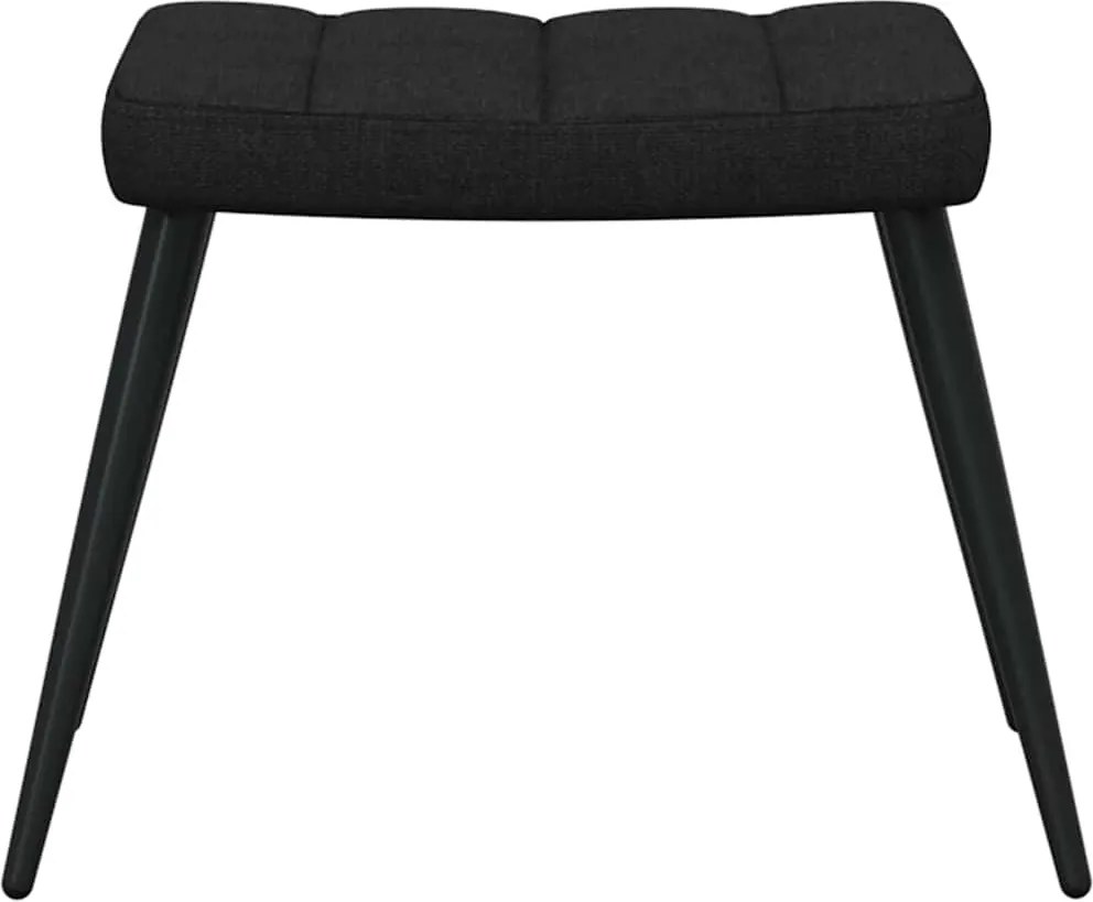 Relaxační židle se stoličkou černá textil 327958