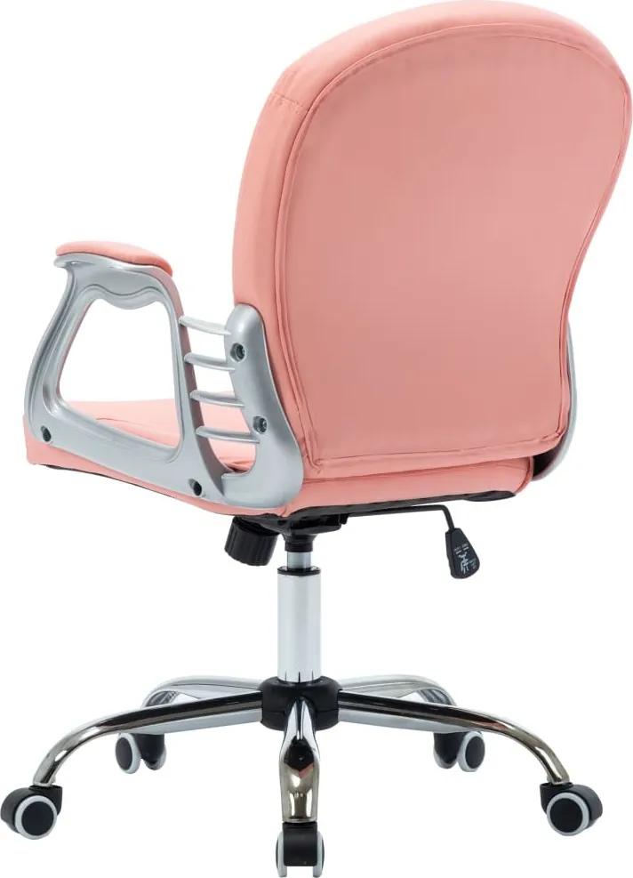 vidaXL Otočná kancelářská židle umělá kůže [289361] Barva: Růžová