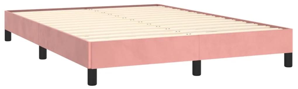 Rám postele růžový 140 x 200 cm samet