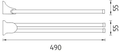 Nimco Držák na ručníky otočný, 49 cm. MONOLIT - MO 4096-26