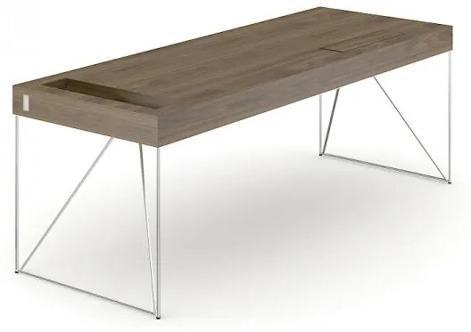 NARBUTAS - Pracovní stůl AIR EXECUTIVE s elektrokrabicí 220x80 cm