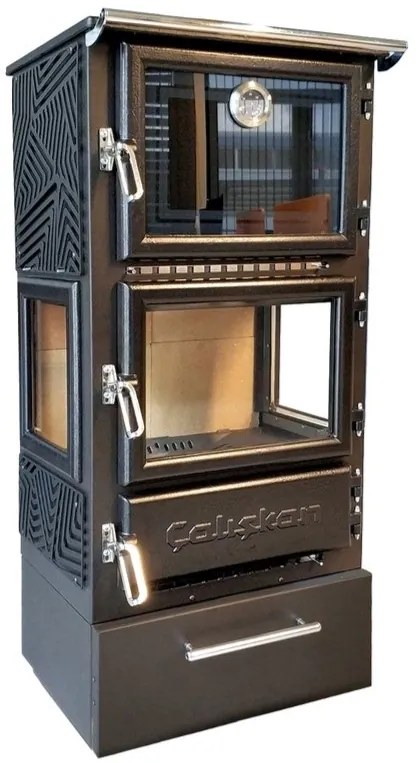 CALISKAN Krbová kamna s troubou SANA 3D-BOX - černá