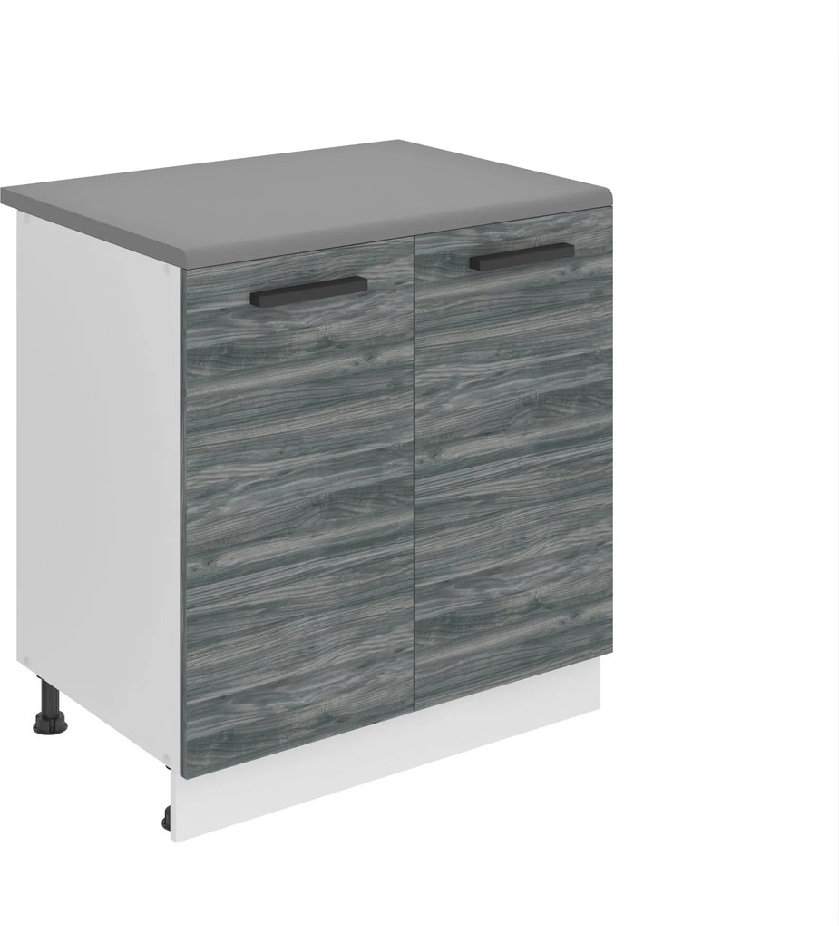 Kuchyňská skříňka Belini Premium Full Version spodní 80 cm šedý antracit Glamour Wood s pracovní deskou  TOR SD80/0/WT/GW/B/B1/PP