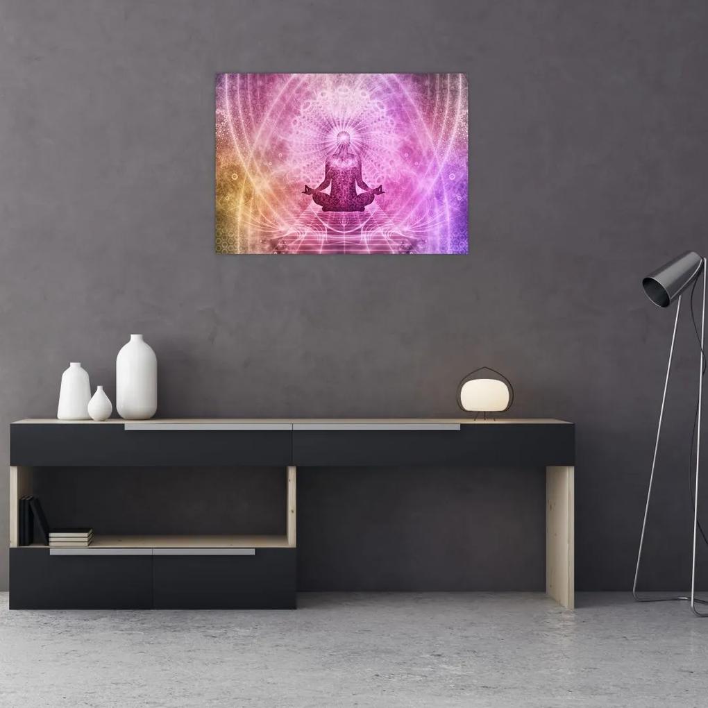 Skleněný obraz meditace (70x50 cm)