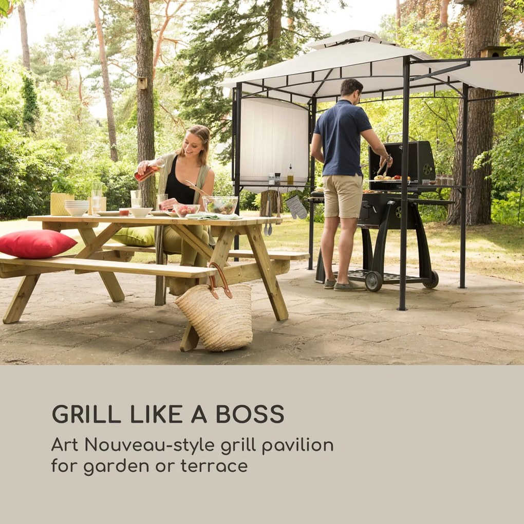 Blumfeldt Steakhouse Wings, altán, 244 x 260 x 152 cm, 160 g/m², polyester, ocel, béžový
