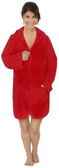 Bellatex Froté župan dámský na zip červená rozměr vel. XXL