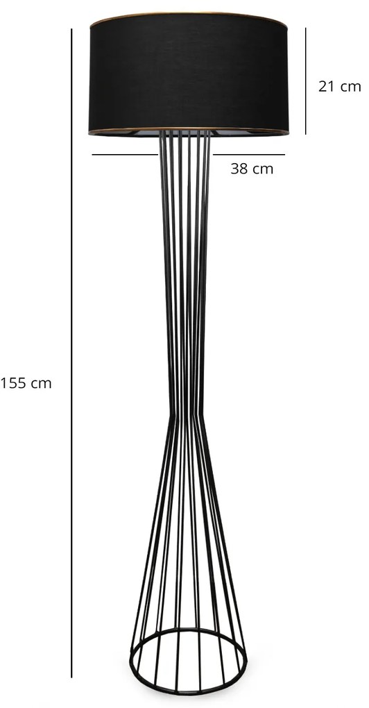 Opviq Stojací lampa AYD-3058, Černá