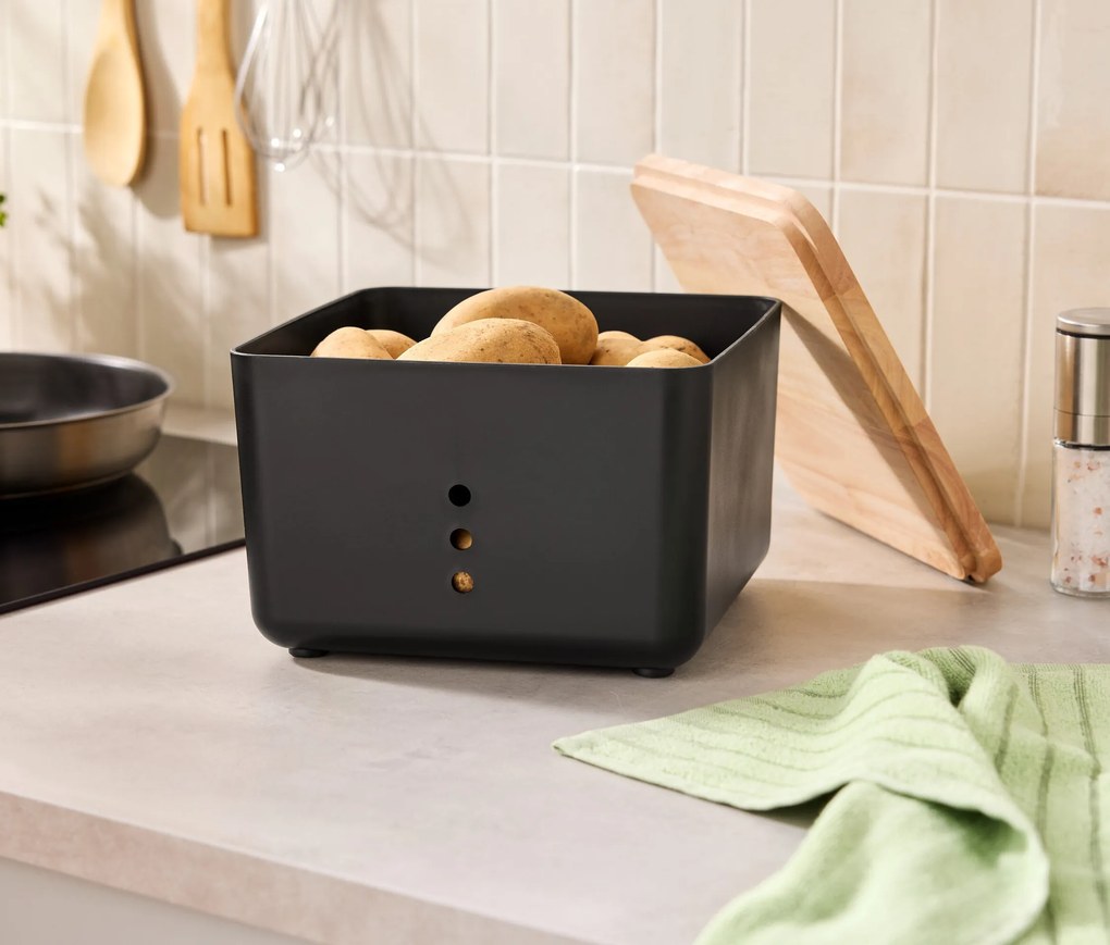 Tchibo - Úložný box s víkem - barva: černá