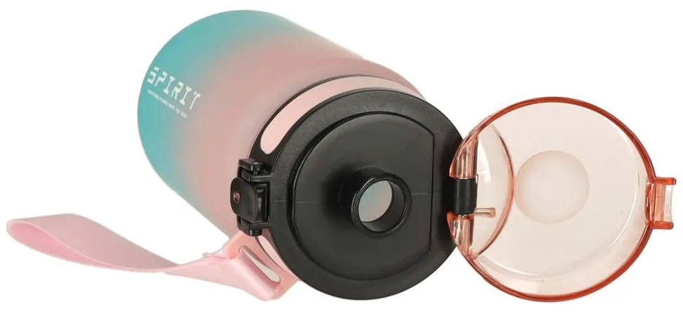 Creative Corner Láhev na vodu bidon s brčkem sportovní 600ml růžovo-modrá