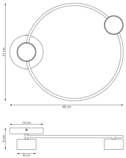Stropní svítidlo LUCIO 2xGX53/12W/230V černá