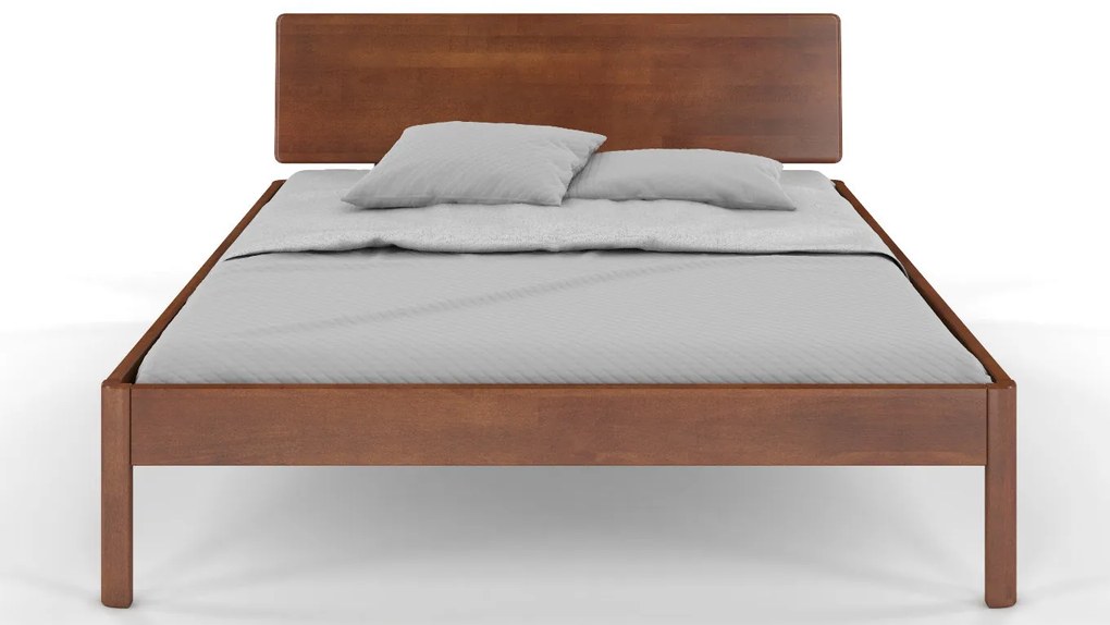 Dřevěná buková postel Visby AMMER / 200x200 cm, barva ořech