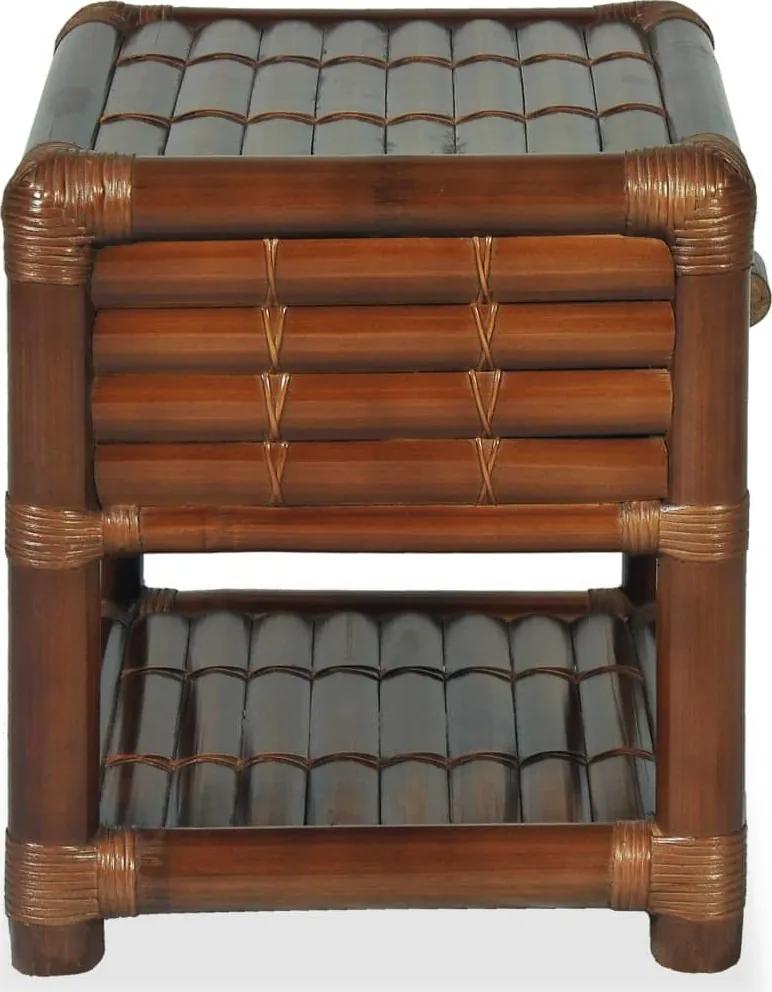 vidaXL Noční stolek 45 x 45 x 40 cm bambus tmavě hnědý [244610] Barva: tmavě hnědá