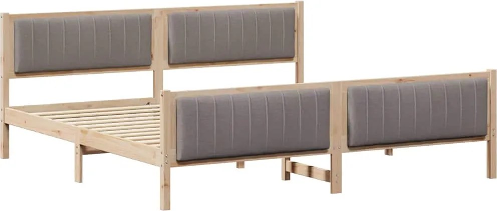 Rám postele Hnědá a taupe 200 x 200 cm Masivní borovicové dřevo 3394301