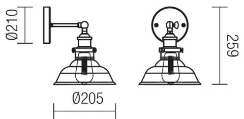 Redo 01-1026 - Nástěnné svítidlo SAVILLE 1xE27/42W/230V