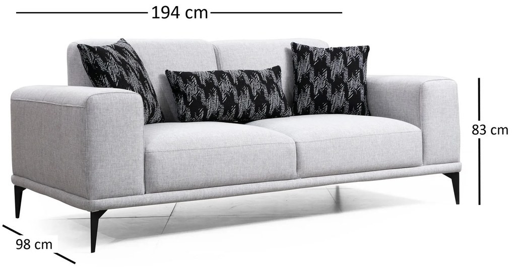 Hanah Home Dvoumístná pohovka NIKEA světle šedá 560ARE1512