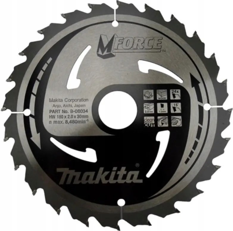 Makita Kotoučová Pila 180x30x16z Makforce Dřevo >>>B-32138