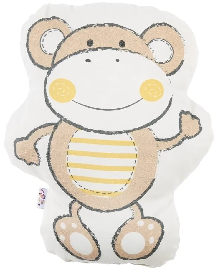 Hnědý dětský polštářek s příměsí bavlny Mike & Co. NEW YORK Pillow Toy Beatto, 31 x 36 cm