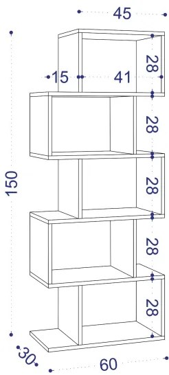 Knihovna MERIC 15x60 cm bílá