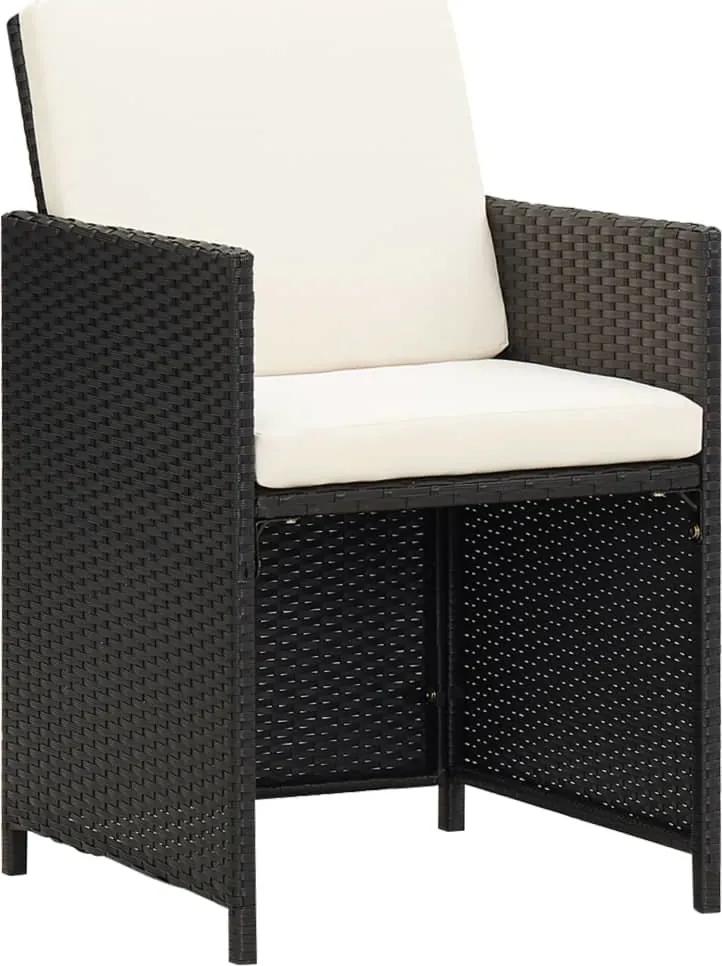 vidaXL Zahradní židle 2 ks s poduškami polyratan [316755] Barva: Černá