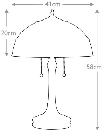 Quoizel QZ-KAMI-TL - Stolní lampa Tiffany KAMI 2xE27/60W/230V