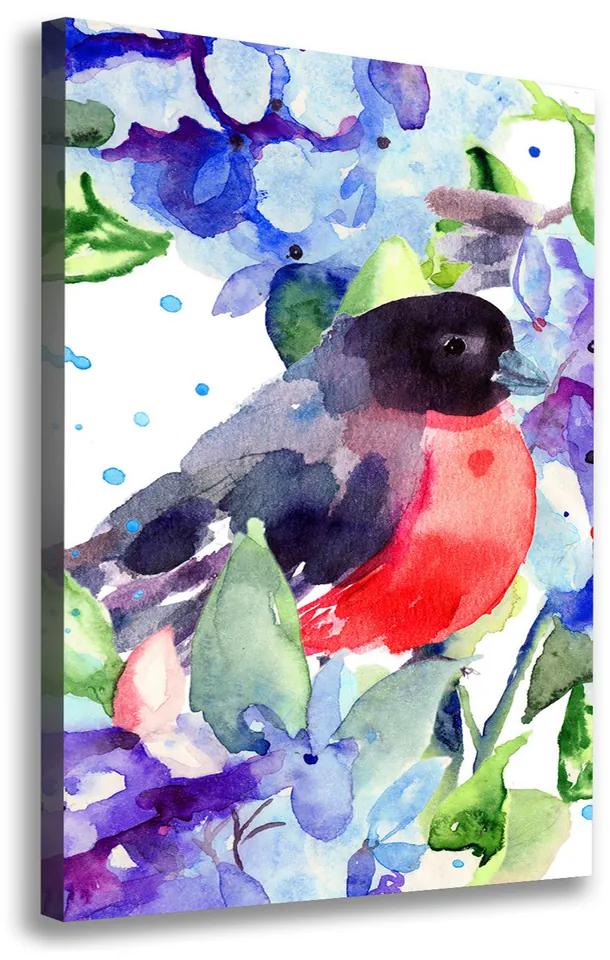 Wallmuralia Foto-obraz canvas na rámu Ptáci a květiny 70x100 cm