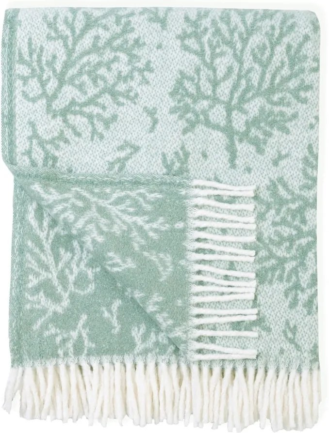 Zelený pléd s podílem bavlny Euromant Coral, 140 x 180 cm