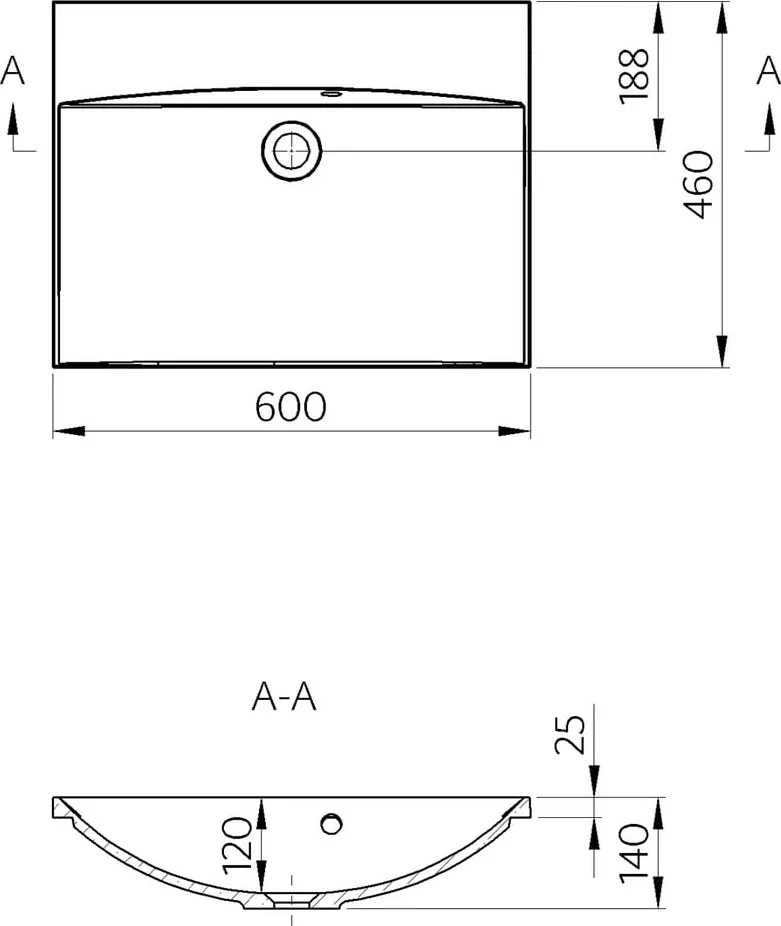 Bílé umyvadlo z litého mramoru 60x46 cm Maria – Sapho