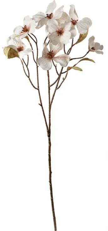Bílá umělá květina s hnědým středem – 72 cm
