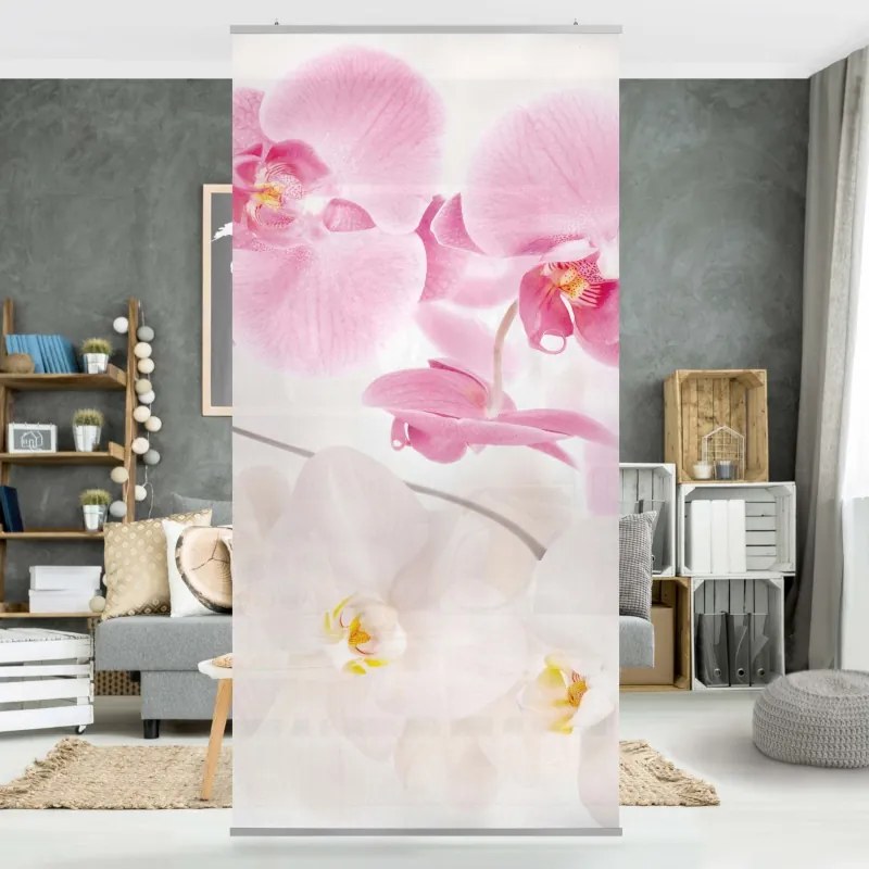Závěsná dělící stěna Delicate Orchids, 250 x 120 cm
