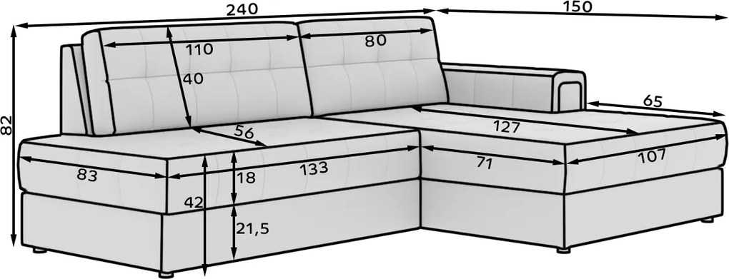 Eltap Rohová sedací souprava Blezalt Materiál a barva potahu: Monolith 09 - béžová, Orientace: levá