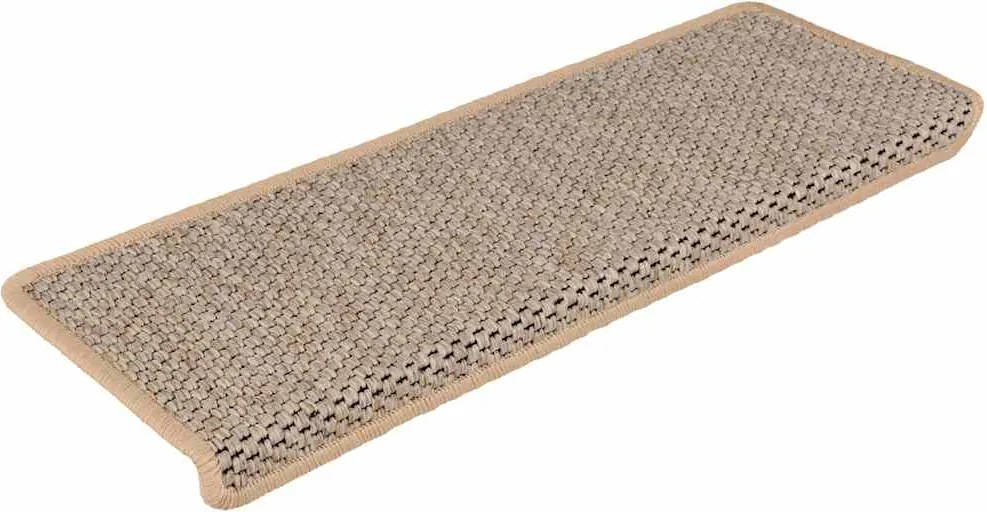 Samolepicí nášlapy na schody sisal 15ks 65x21x4cm světle béžové 326892