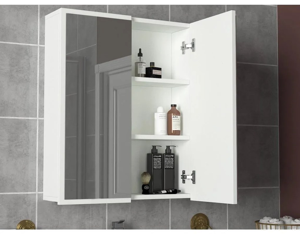 Asir | Koupelnová skříňka se zrcadlem KAYLA 78x60 cm bílá | AS1428