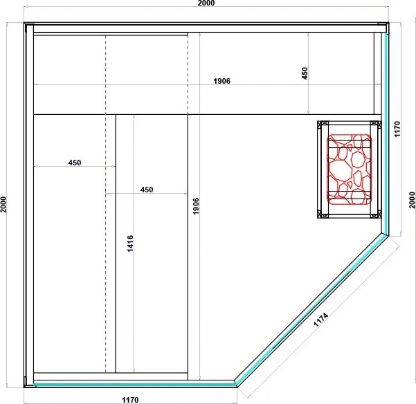 BPS-koupelny Kombinovaná sauna 2v1  - Infrasauna + finská sauna 200x200, 5-6 osob