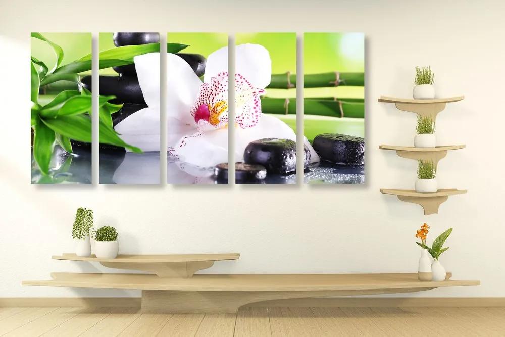 5-dílný obraz japonská orchidej Varianta: 100x50