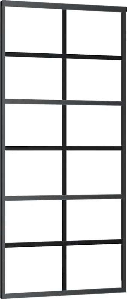 Posuvné dveře s kováním 90x205 cm ESG sklo a hliník 3332843