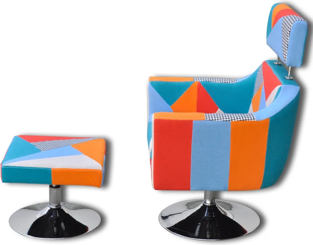 VidaXL TV křeslo patchwork textil