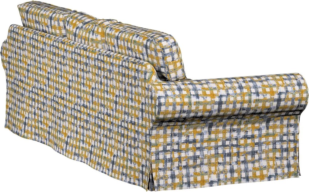 Potah na pohovku IKEA Ektorp 3-místná, nerozkládací barva modrá látka pletený vzor, vzorované
