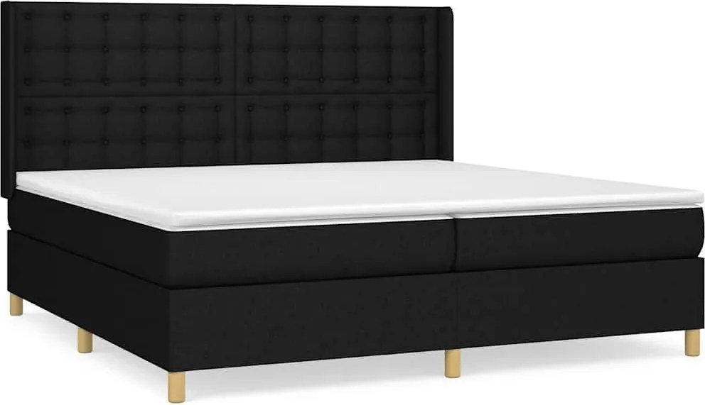 Box spring postel s matrací černá 200x200 cm textil 3132339