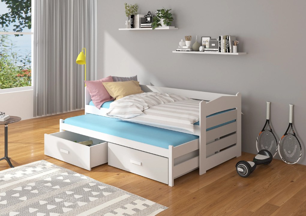 ADRK Furniture Postel dvojitá s matracemi TIARRO 200x90 CH-Tia-W+G-206+M-E405