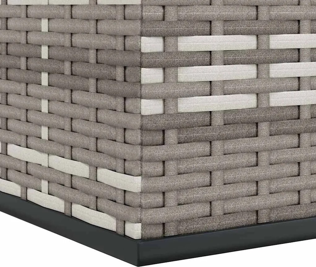 Zahradní úložný box PE ratan 145 x 100 x 103 cm šedý 317231