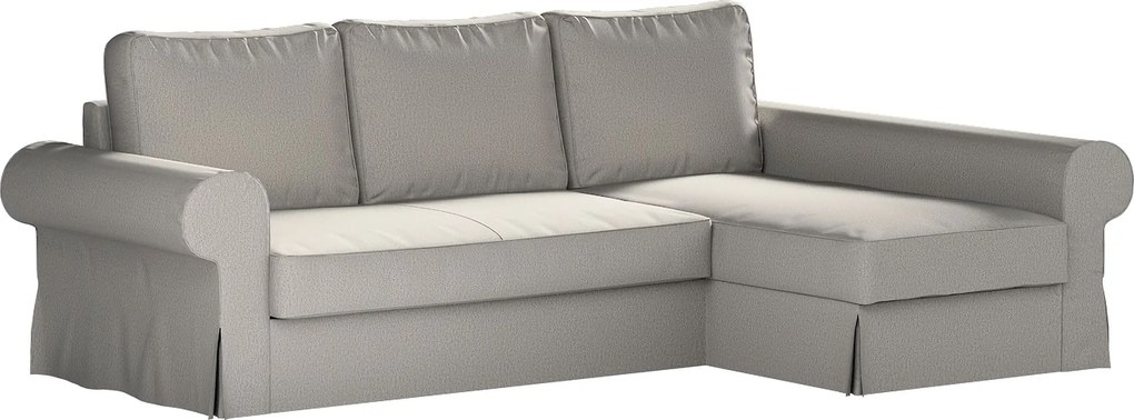 Potah na pohovku IKEA Backabro rozkládací se šezlongem barva šedá látka pletený vzor