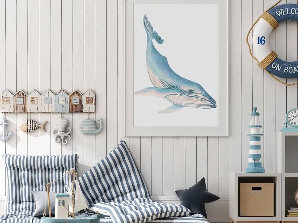 Dětský plakát VELRYBA na zeď Zvolte rozměr: 50 x 70 cm