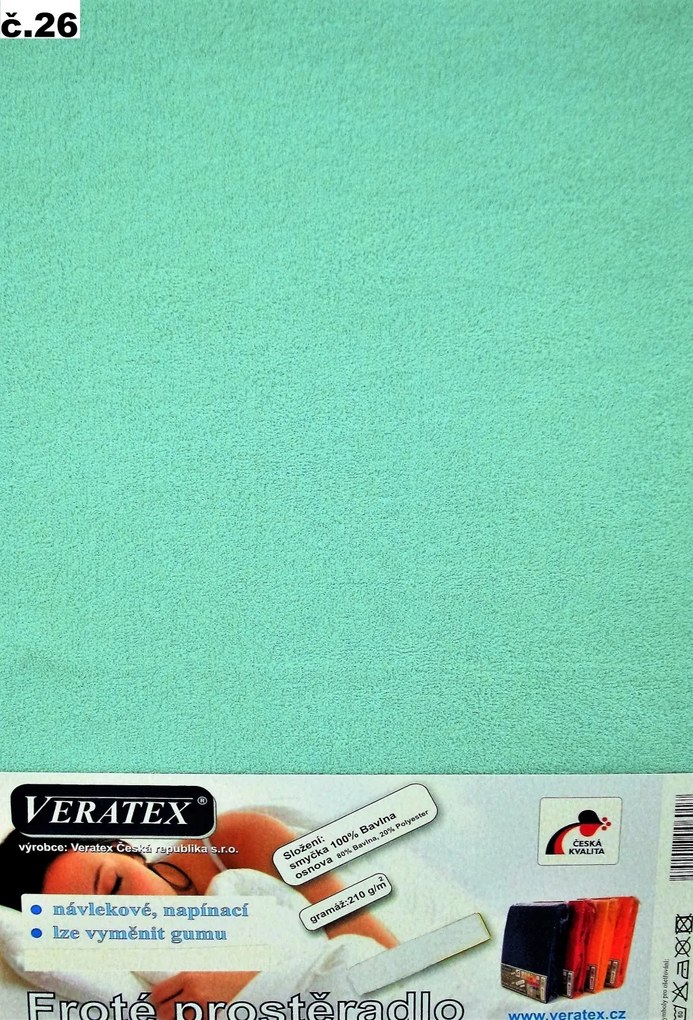 Veratex Froté prostěradlo 200 x 240 cm (č.26-tyrkysová) 200 x 240 cm Froté