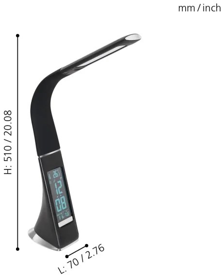 Eglo 97914 - Stmívatelná LED Stolní lampa COGNOLI LED/3,2W/230V černá