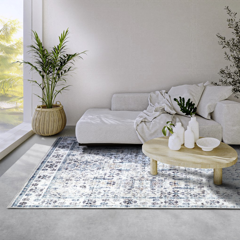ELLE Decoration, Kusový koberec Imagination New 106042 Cream/Blue z kolekce Elle, 120x160, modrá, ložnice