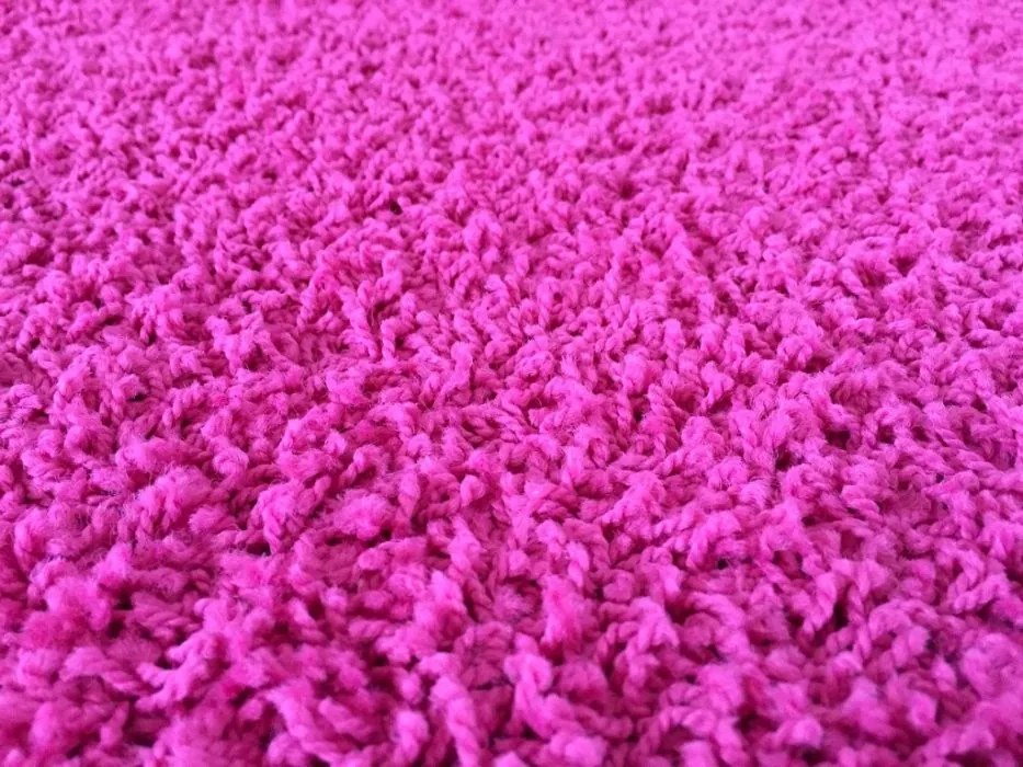 Vopi | Kusový koberec Color shaggy růžový - Kytka 120 cm průměr